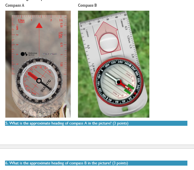 Solved Compass A Compass B 87 0000 1 cm 2 30.250.30.76 1.0 | Chegg.com