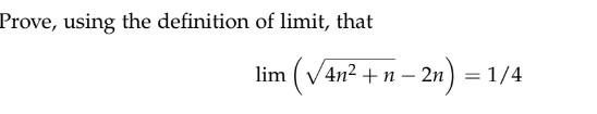 Solved Prove, using the definition of limit, that | Chegg.com