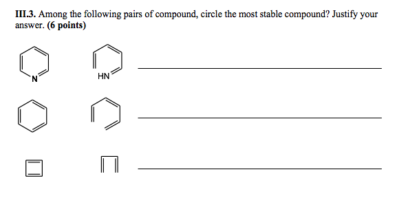 Solved III.3. Among the following pairs of compound, circle | Chegg.com