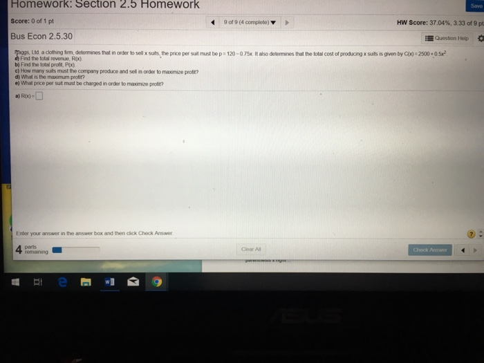 Solved Homework Section 2 5 Homework Score 0 Of 1 Pt Bus