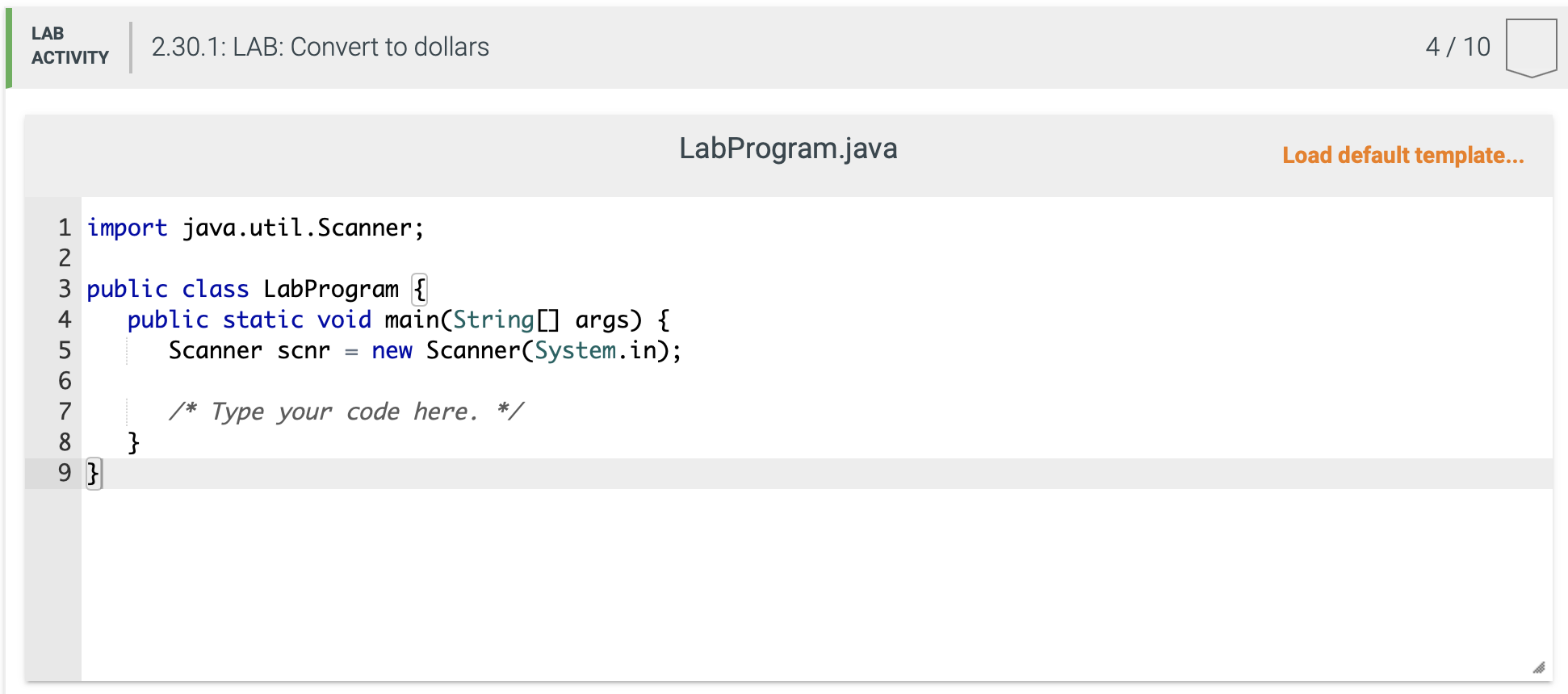 Solved Help with this 2.30 LAB; I got half way there on my | Chegg.com