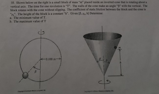 Solved 10. Shown below on the right is a small block of mass | Chegg.com