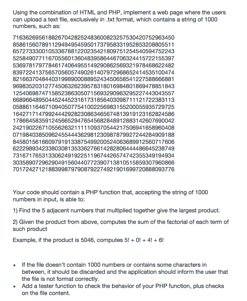 Solved Using the combination of HTML and PHP, implement a | Chegg.com
