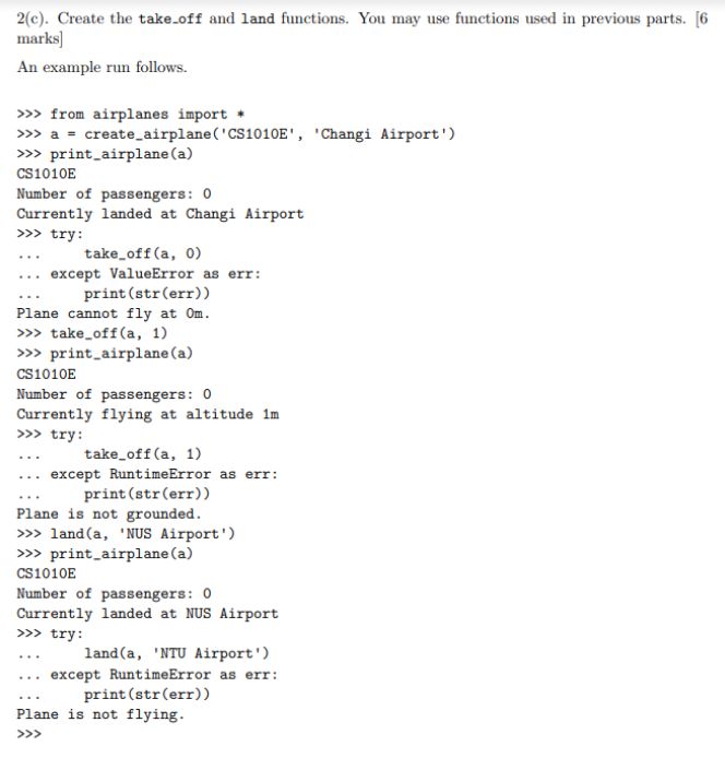 Solved Your task is to create an airplanes module that | Chegg.com
