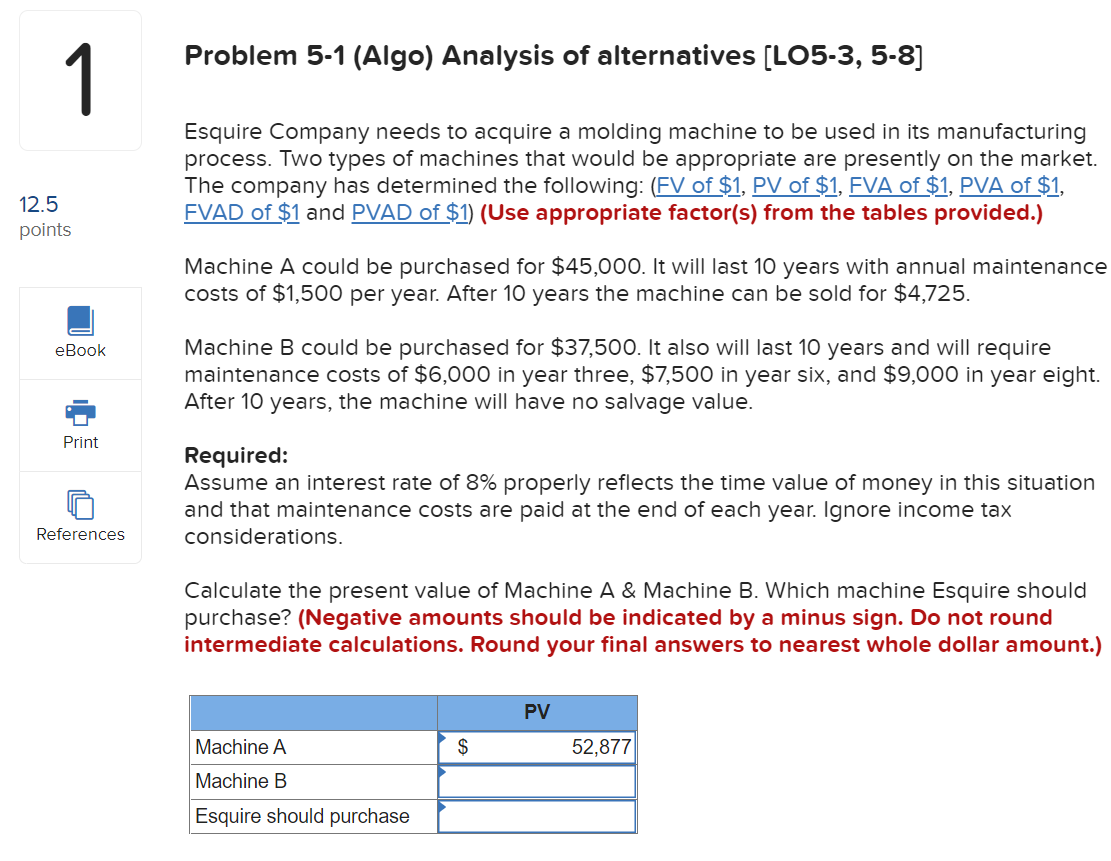 Solved Problem 5 1 Algo Analysis Of Alternatives Lo5 3 