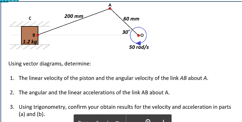 Solved Activity 5 The mechanism below has a crank that | Chegg.com