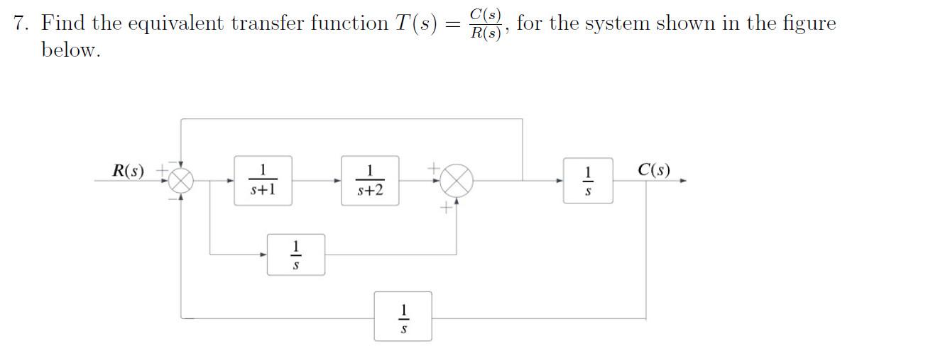 Solved Find the equivalent transfer function Note: [1] | Chegg.com