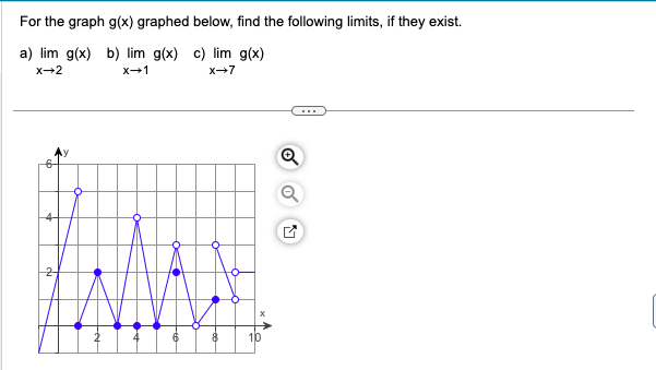 Solved For the graph g(x) graphed below, find the following | Chegg.com