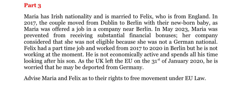 Solved Maria has Irish nationality and is married to Felix, | Chegg.com
