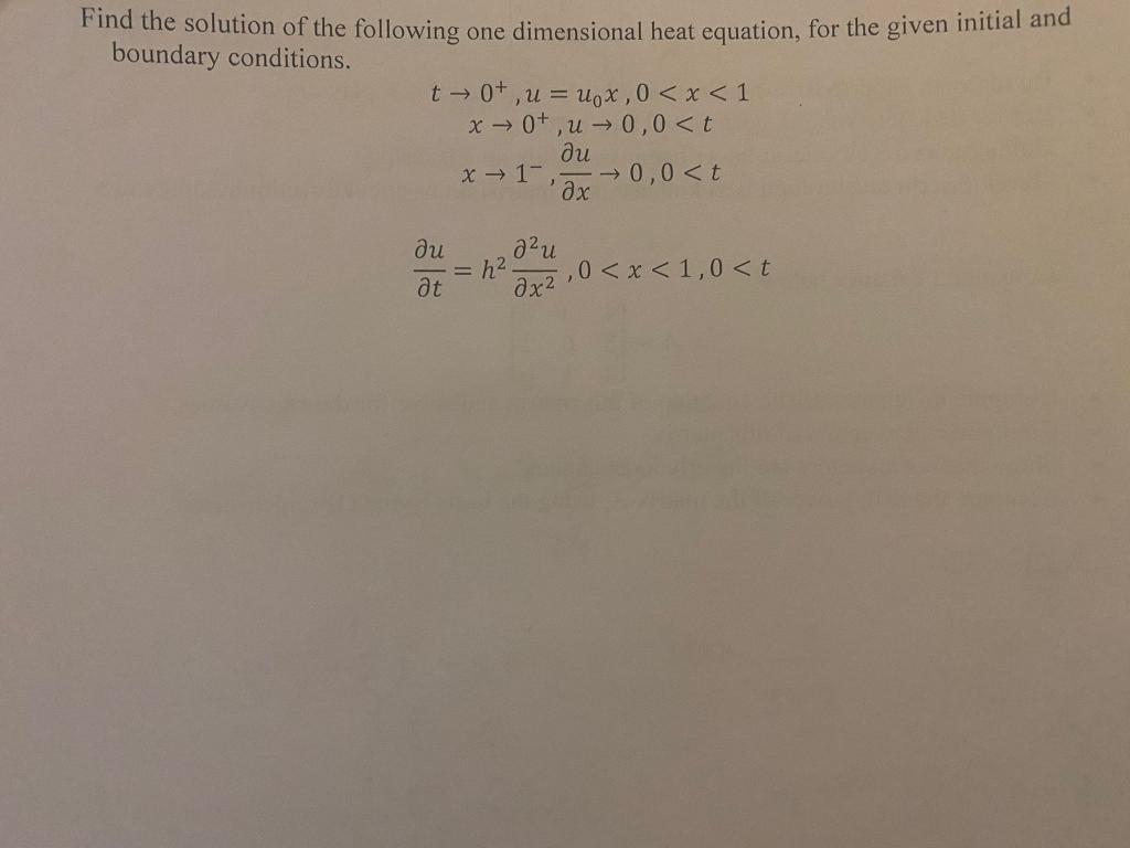 Solved Find the solution of the following one dimensional | Chegg.com