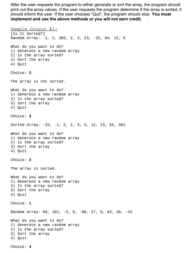 Solved Assignment 6A: Is it sorted? It's helpful to know if | Chegg.com