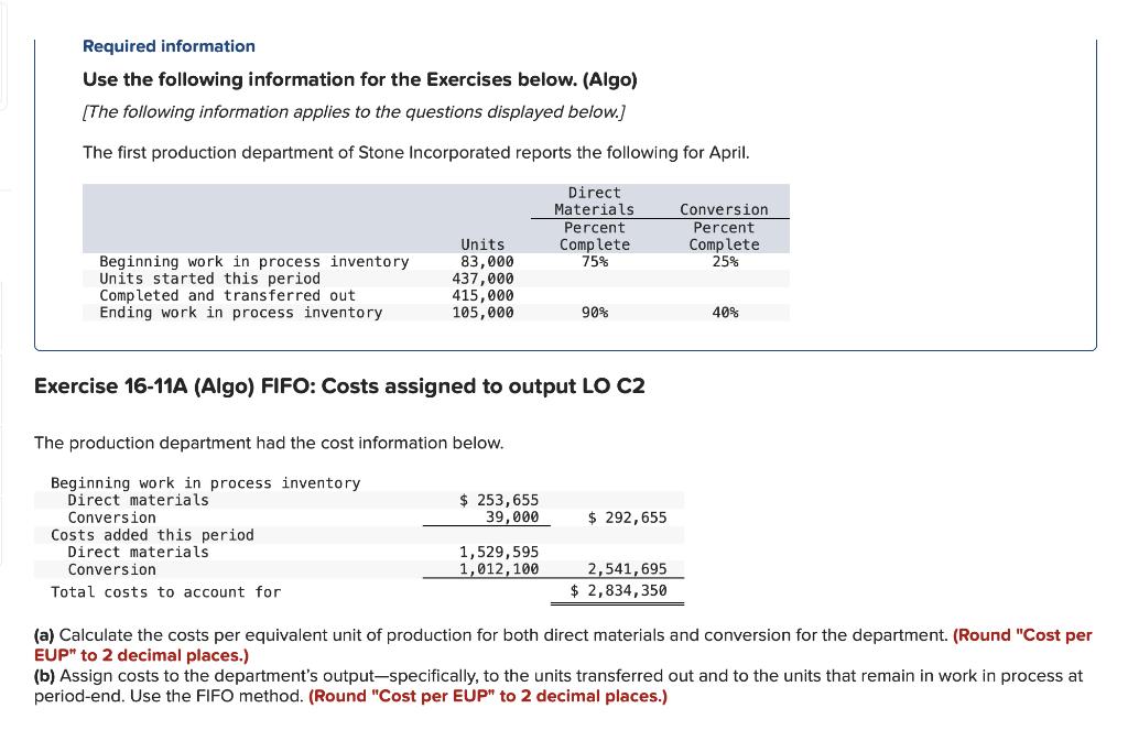 Solved Required information Use the following information | Chegg.com