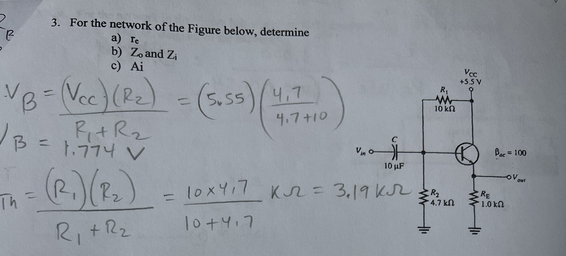 Solved 3. For the network of the Figure below, determine a) | Chegg.com