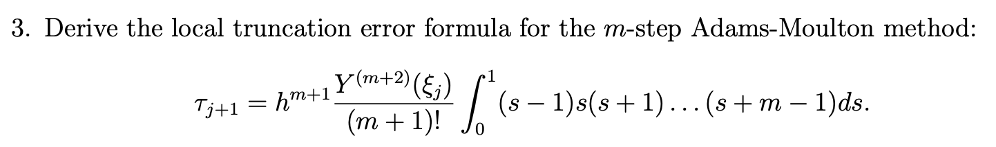 3. Derive the local truncation error formula for the | Chegg.com