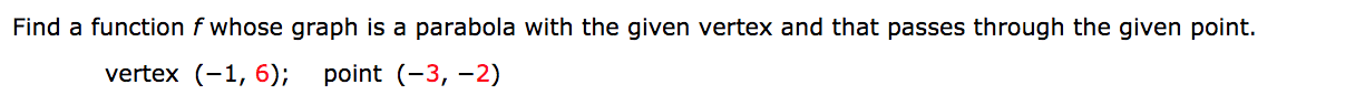 Solved A quadratic function f is given. f(x) = -4x2 – 12x + | Chegg.com