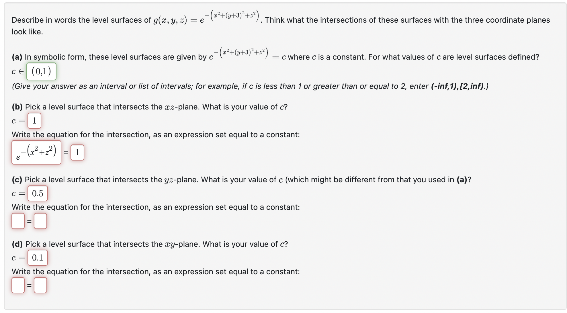 Solved Describe in words the level surfaces of | Chegg.com