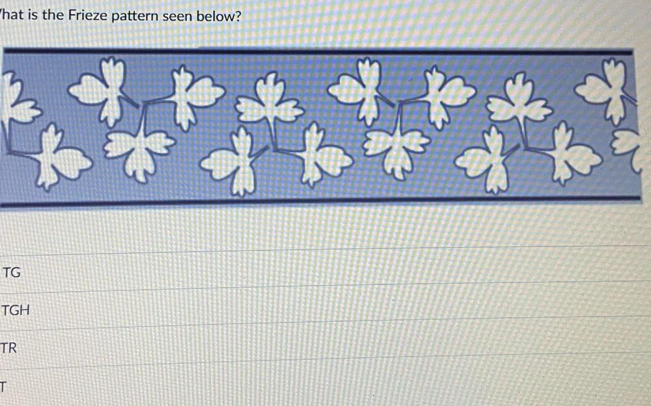 Solved What is the Frieze pattern seen below? TG TGH TR т | Chegg.com