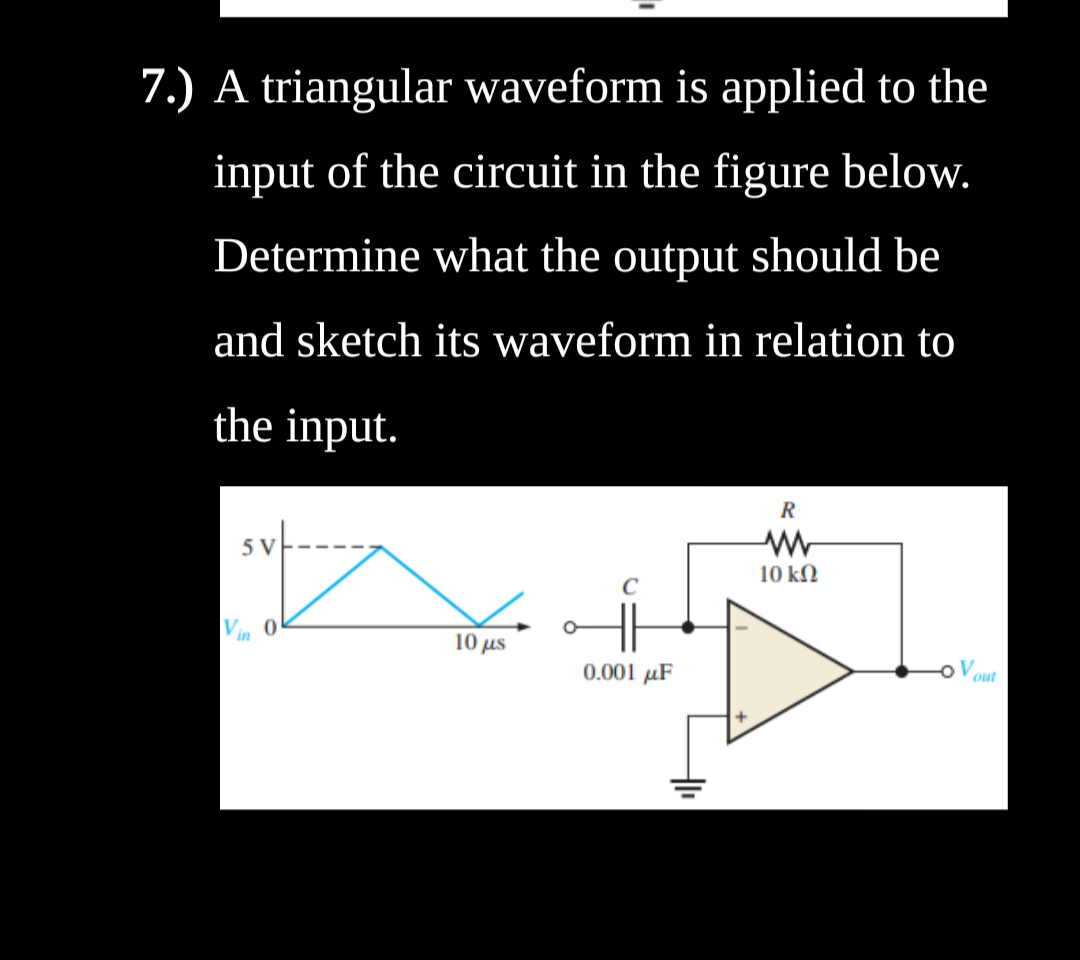 Solved A triangular waveform is applied to the input of the | Chegg.com
