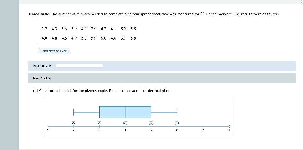Solved (a) Construct a boxplot for the given sample. Round | Chegg.com