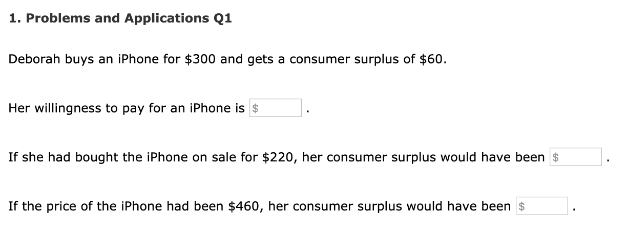 Solved 1. Problems and Applications Q1 Deborah buys an | Chegg.com