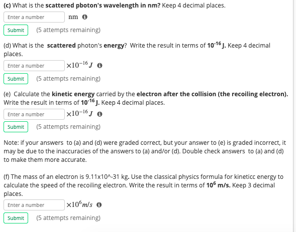Solved Quantum Physics - Photon Momentum - Photon Scattering | Chegg.com
