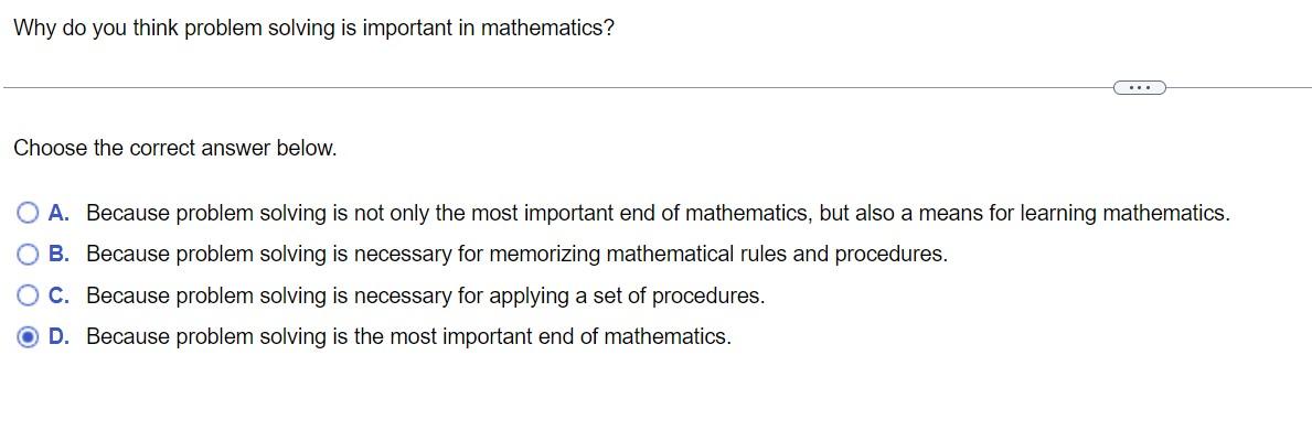 Solved Why do you think problem solving is important in | Chegg.com