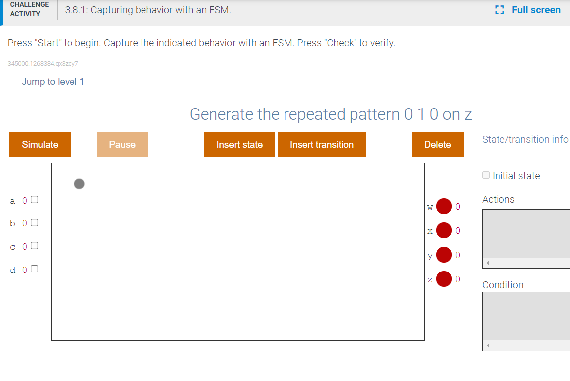 Solved CHALLENGE ACTIVITY 3.8.1: Capturing behavior with an | Chegg.com