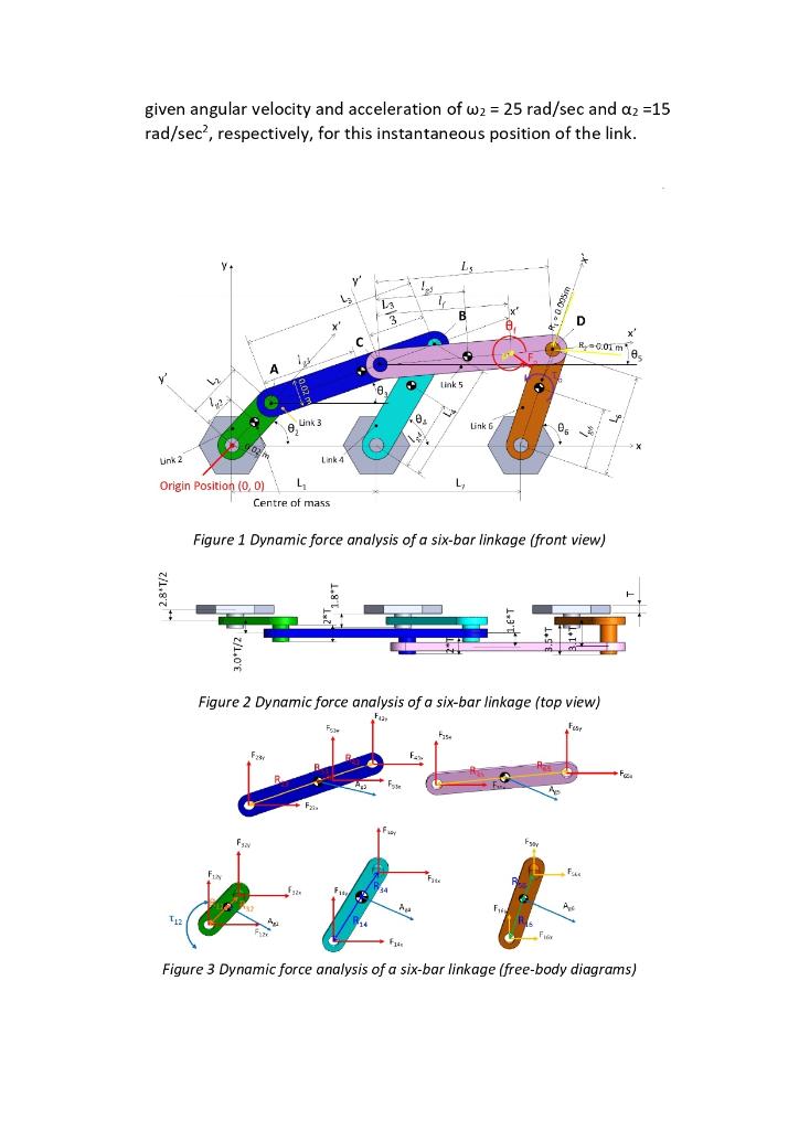 Question 1: Given a six-bar linkage with the link | Chegg.com