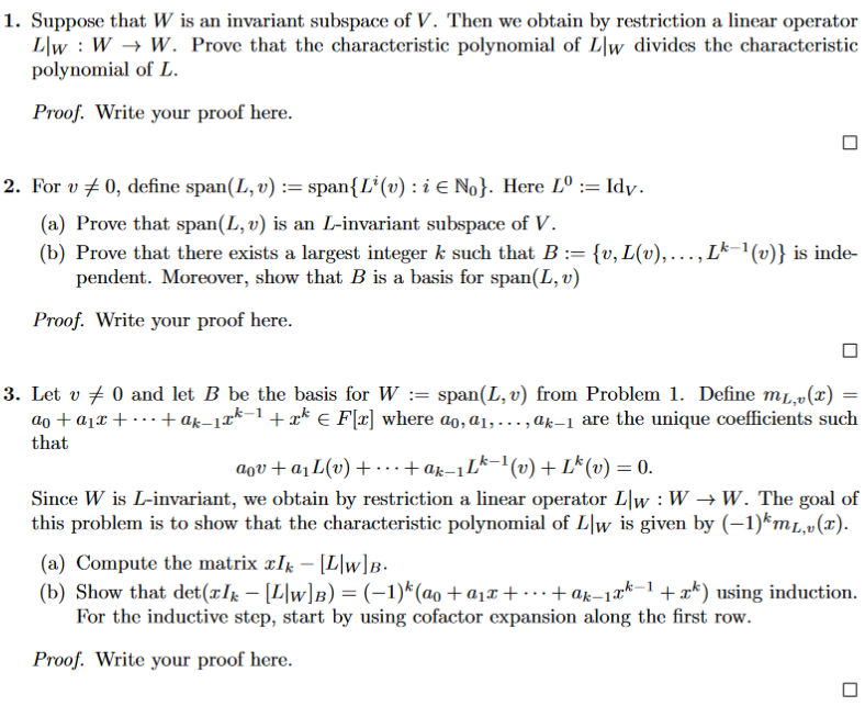Solved *PLEASE PROVE PROBLEM 4 ONLY, DO NOT SOLVE 1-3 AS I | Chegg.com