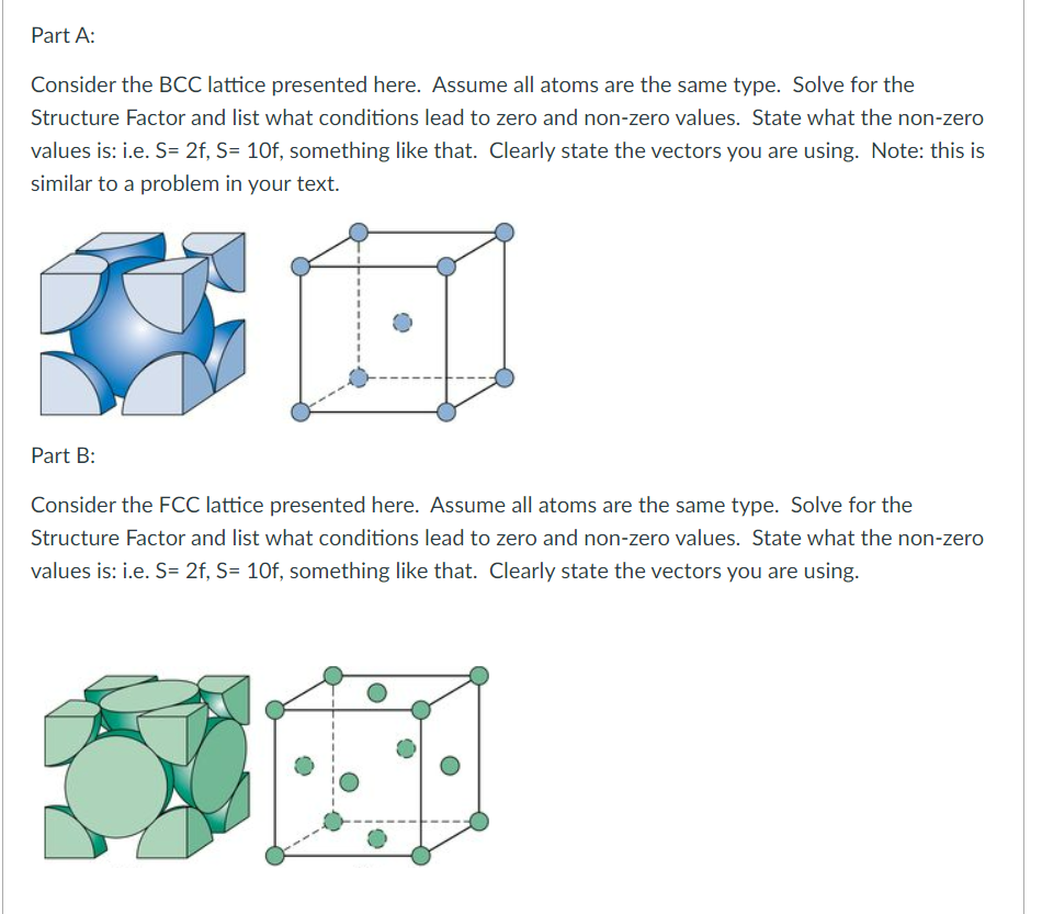 Solved Part A: Consider the BCC lattice presented here. | Chegg.com
