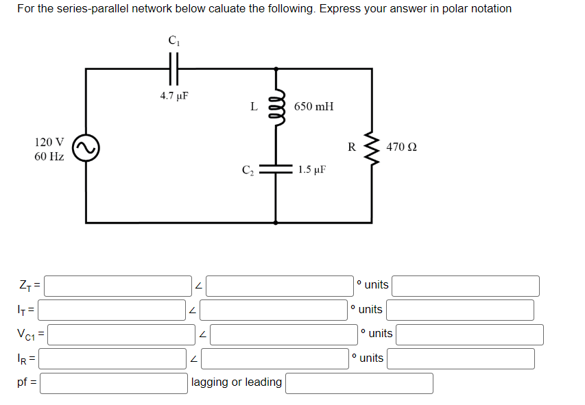 Solved For the series-parallel network below caluate the | Chegg.com