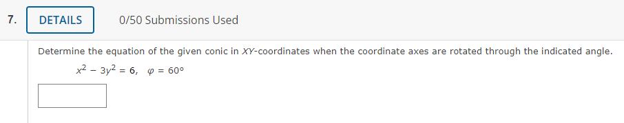 Solved 0/50 Submissions Used Determine the equation of the | Chegg.com