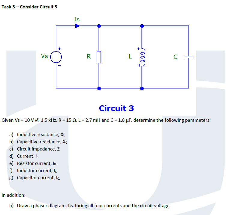 Solved Task 3 - ﻿Consider Circuit 3Circuit 3Given | Chegg.com