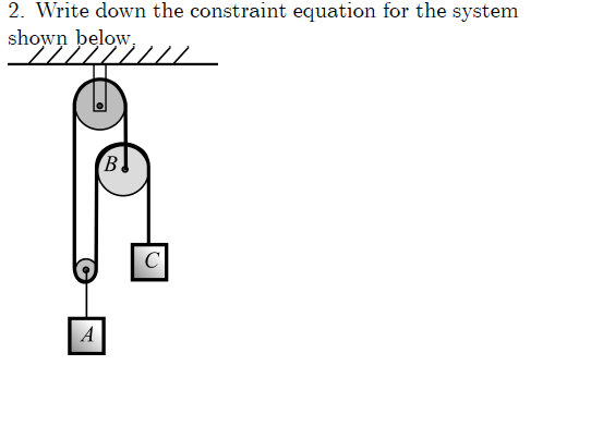 Solved 2. Write down the constraint equation for the system | Chegg.com