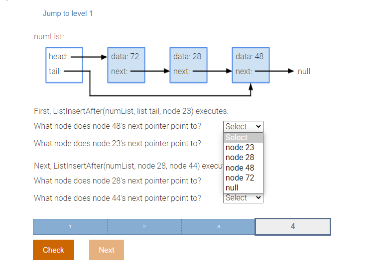 Solved First, ListInsertAfter(numList, list tail, node 23) | Chegg.com
