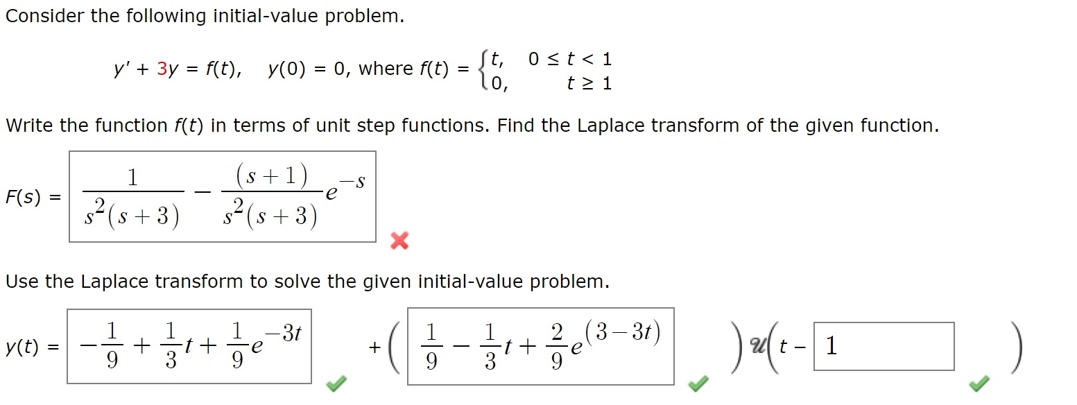 Consider the following initial-value problem. y' + 3y | Chegg.com