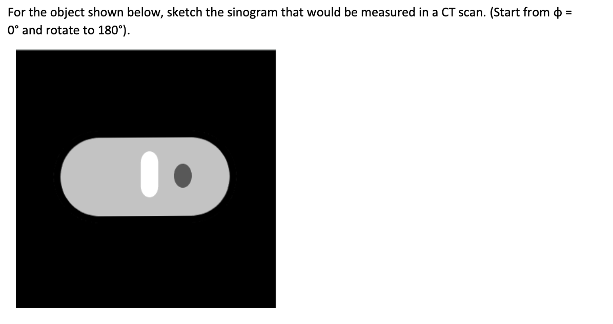 For the object shown below, sketch the sinogram that | Chegg.com