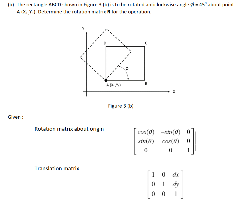 Solved (b) The rectangle ABCD shown in Figure 3 (b) is to be | Chegg.com
