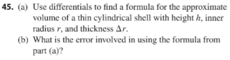 Solved 15. (a) Use differentials to find a formula for the | Chegg.com