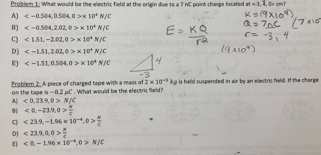 Solved Problem 1: What would be the electric field at the | Chegg.com
