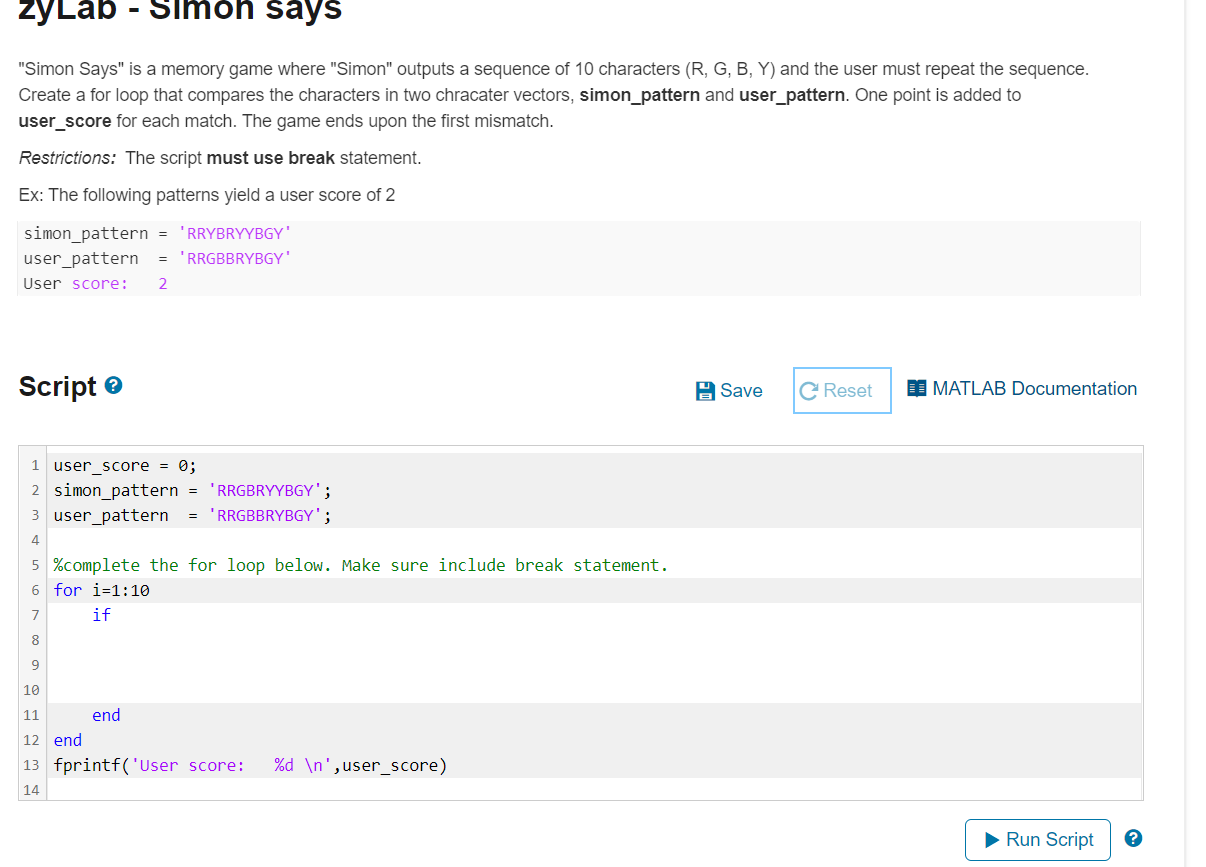 Solved zyLab - Simon says "Simon Says" is a memory game | Chegg.com