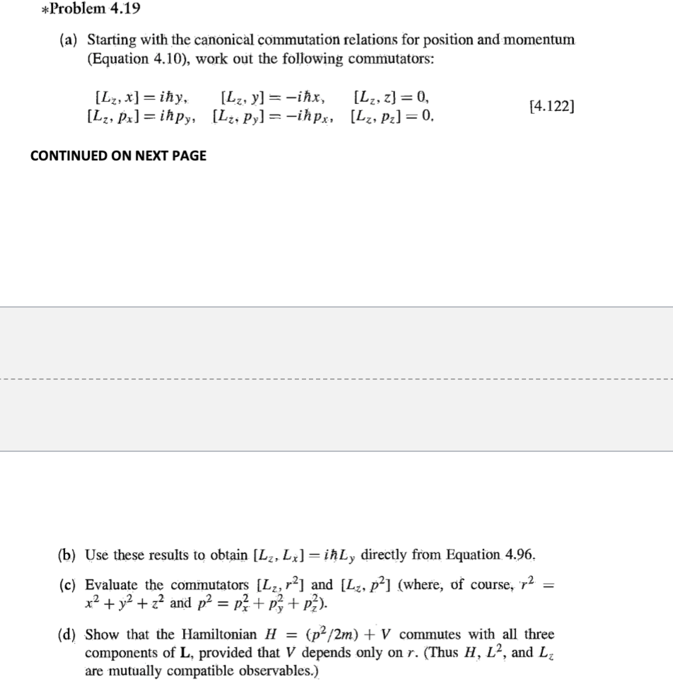 Solved *Problem 4.19 (a) Starting with the canonical | Chegg.com