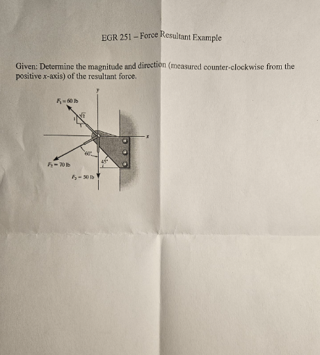 Solved EGR 251 - ﻿Force Resultant ExampleGiven: Determine | Chegg.com
