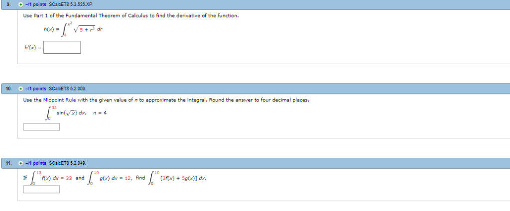 Solved 9. -1 points SCalcET8 5.3.535.XP Use Part 1 of the | Chegg.com