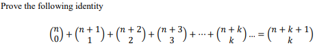 Solved Prove the following identity | Chegg.com