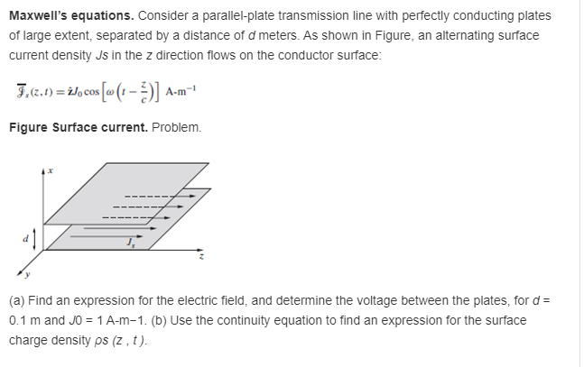 Solved Maxwell's equations. Consider a parallel-plate | Chegg.com