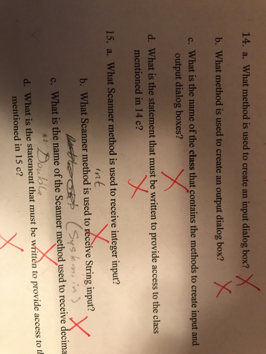 Solved 14 A What Method Is Used To Create An Input Dialog