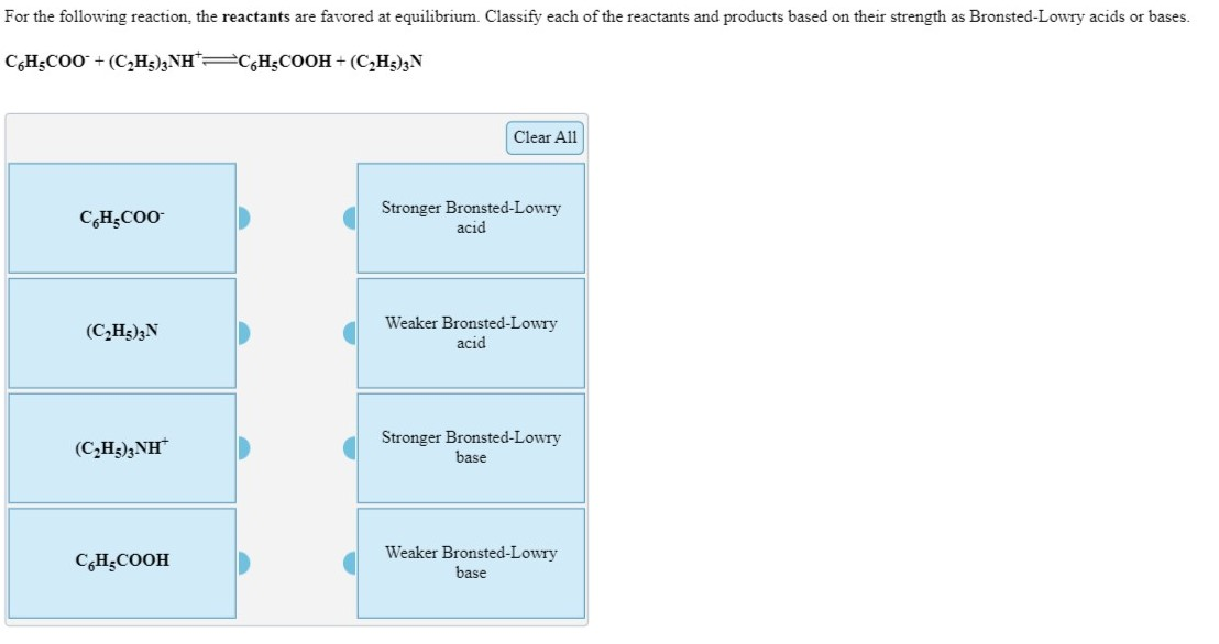 Solved For the following reaction, the reactants are favored | Chegg.com