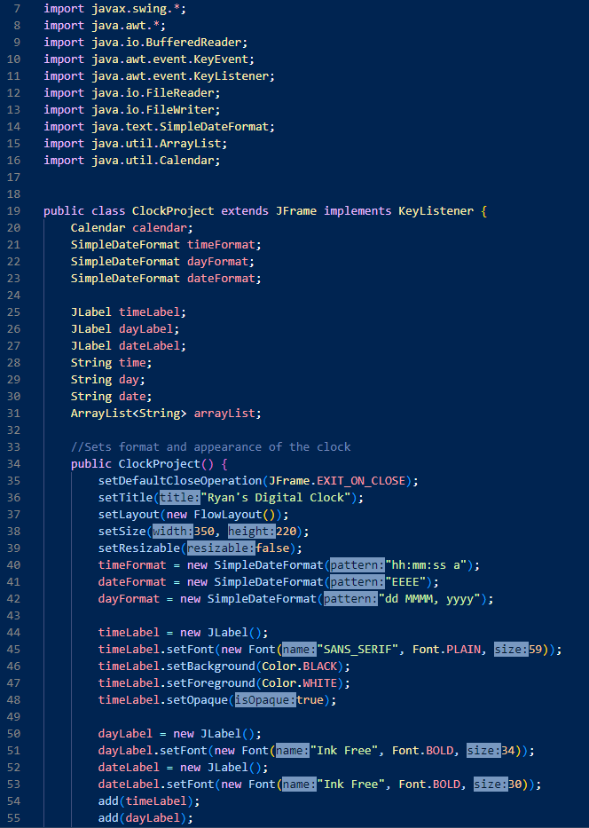 Can you help me fix my code? Why doesn't the Clock | Chegg.com