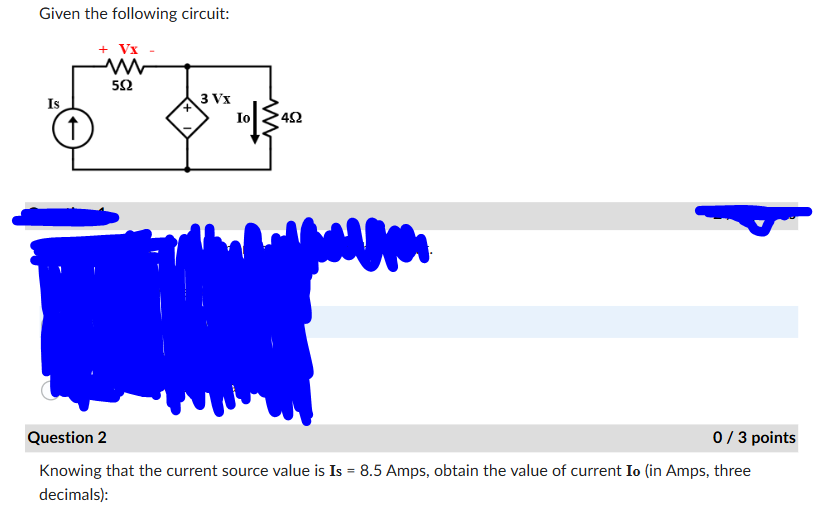 Solved Given the following circuit:Question Knowing that the | Chegg.com